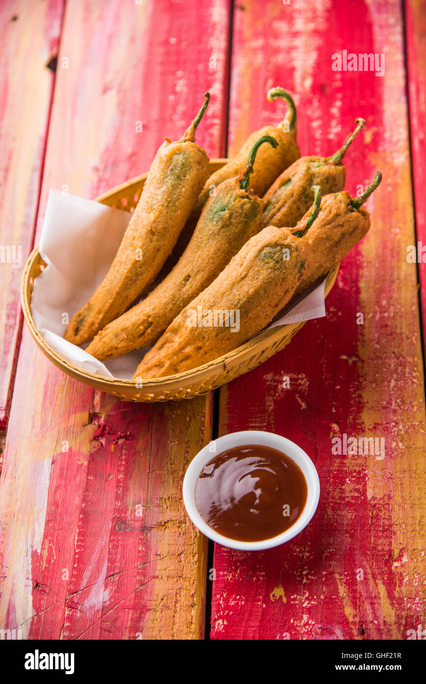 Chilli Pakora or mirch pakoda , An extremely delicious and mouth ...