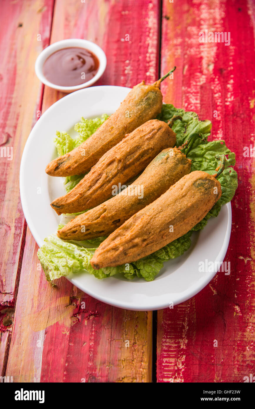 Chilli Pakora or mirch pakoda , An extremely delicious and mouth ...