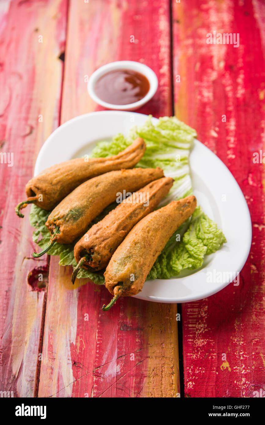 Chilli Pakora or mirch pakoda , An extremely delicious and mouth ...