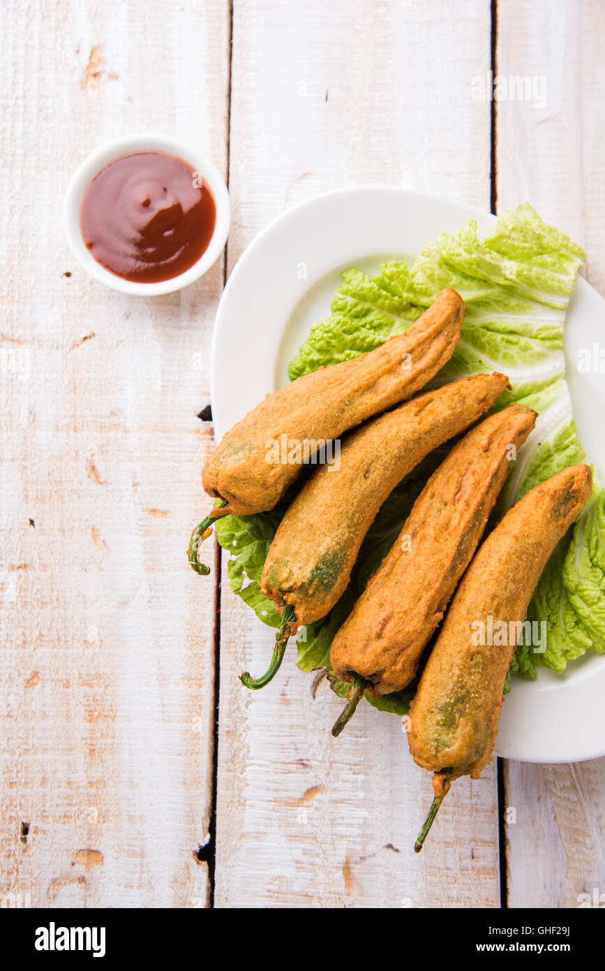 Chilli Pakora or mirch pakoda , An extremely delicious and mouth ...