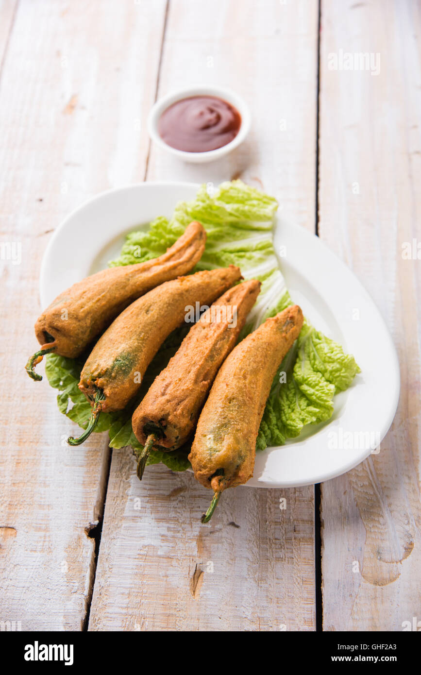 Chilli Pakora or mirch pakoda , An extremely delicious and mouth ...