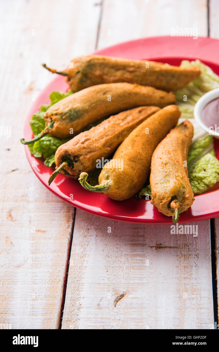 Chilli Pakora or mirch pakoda , An extremely delicious and mouth ...