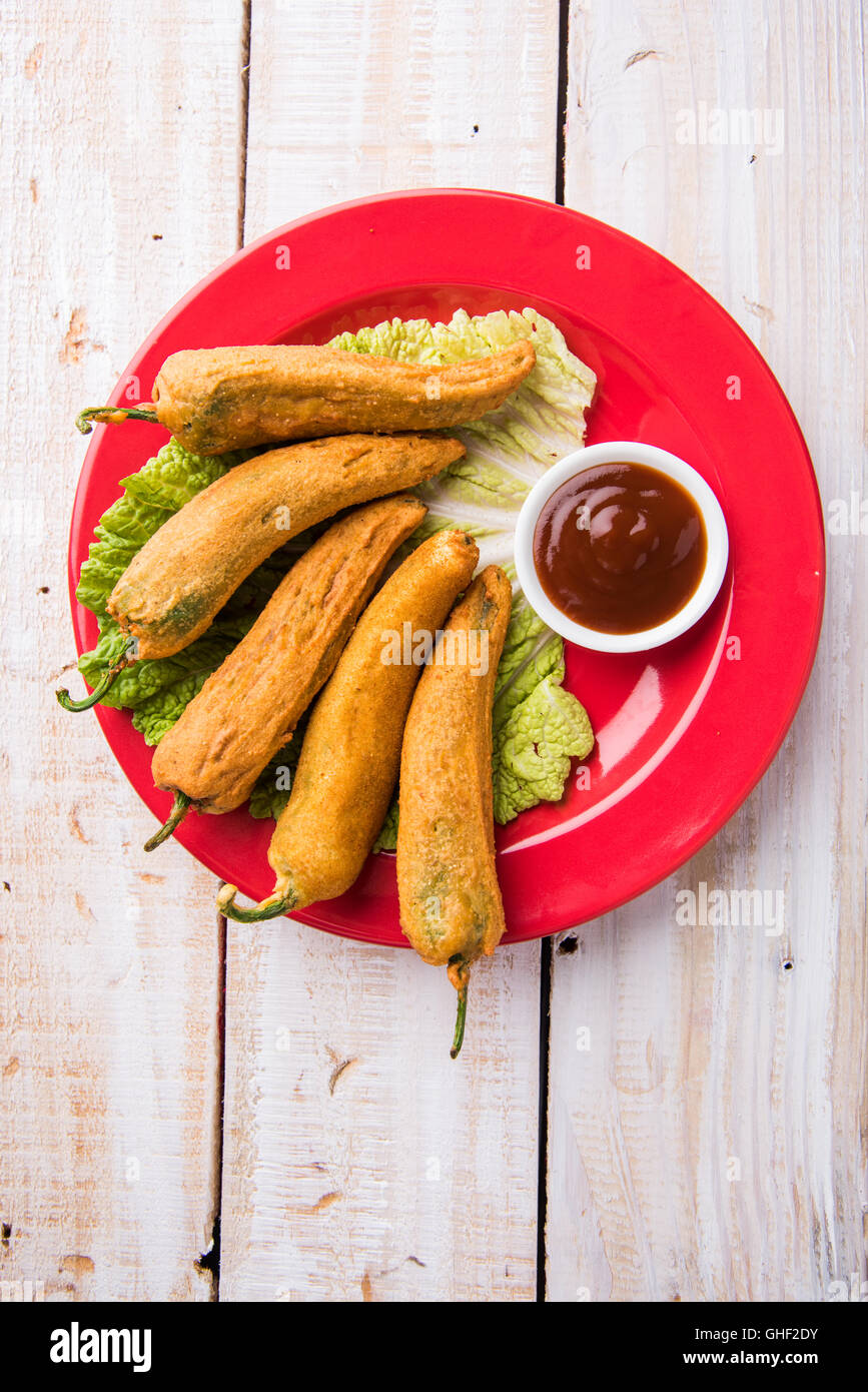 Chilli Pakora or mirch pakoda , An extremely delicious and mouth ...