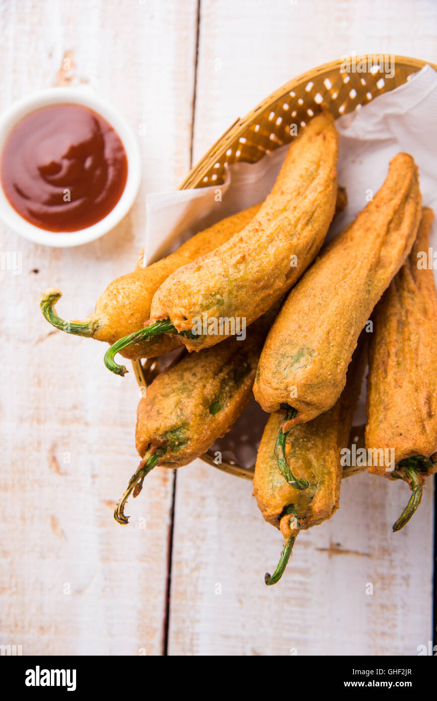 Chilli Pakora or mirch pakoda , An extremely delicious and mouth ...
