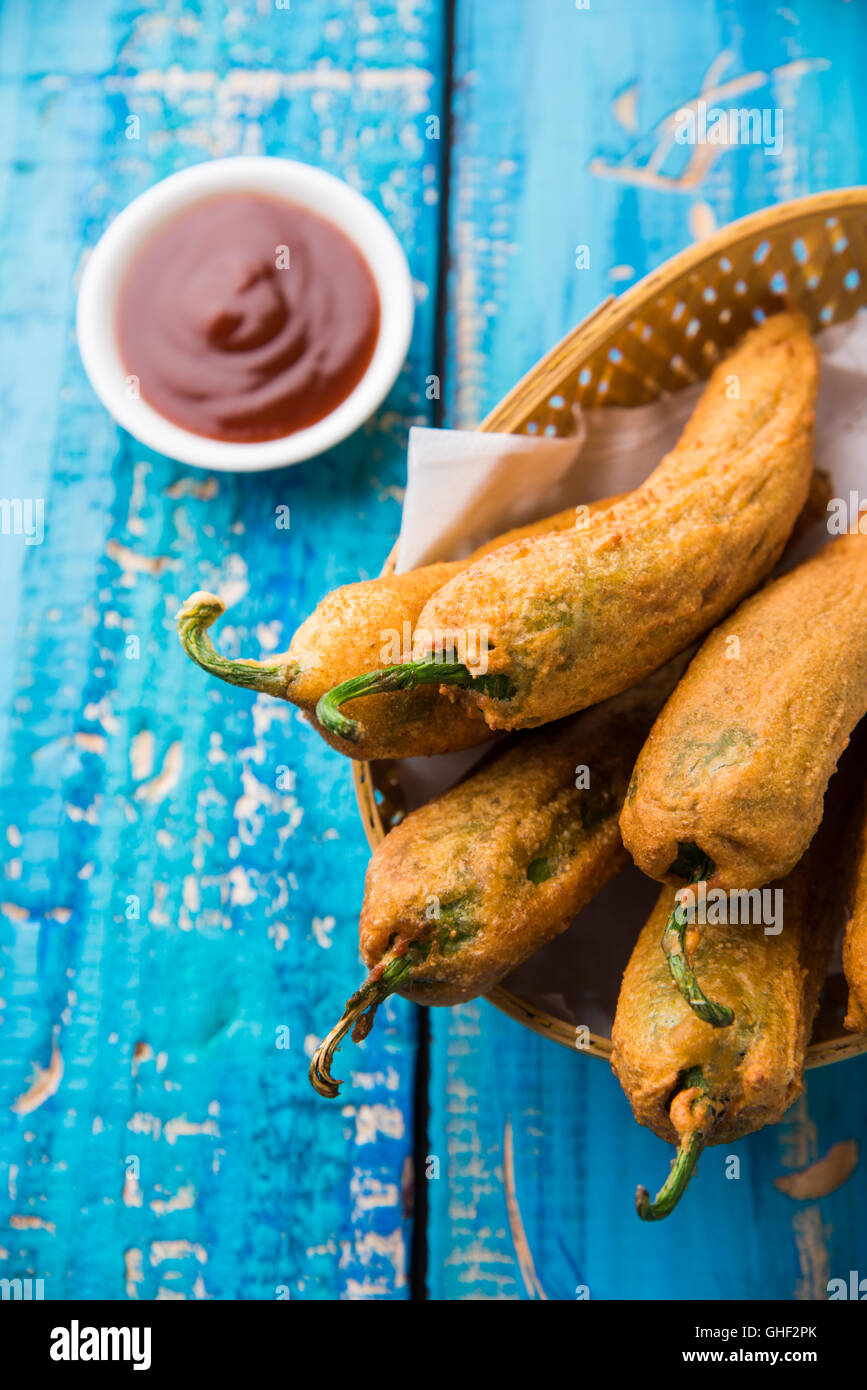 Chilli Pakora or mirch pakoda , An extremely delicious and mouth ...