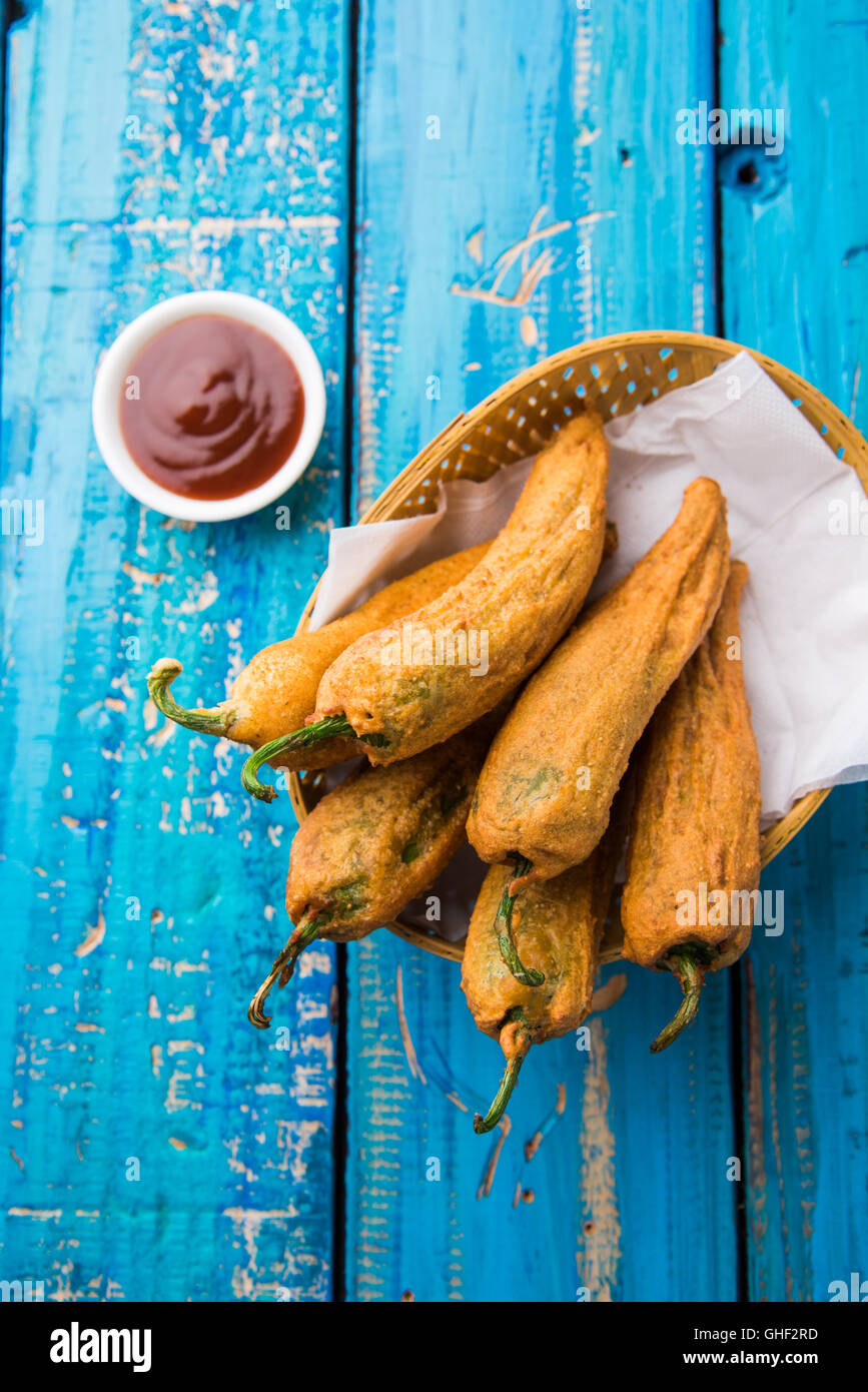 Chilli Pakora or mirch pakoda , An extremely delicious and mouth ...