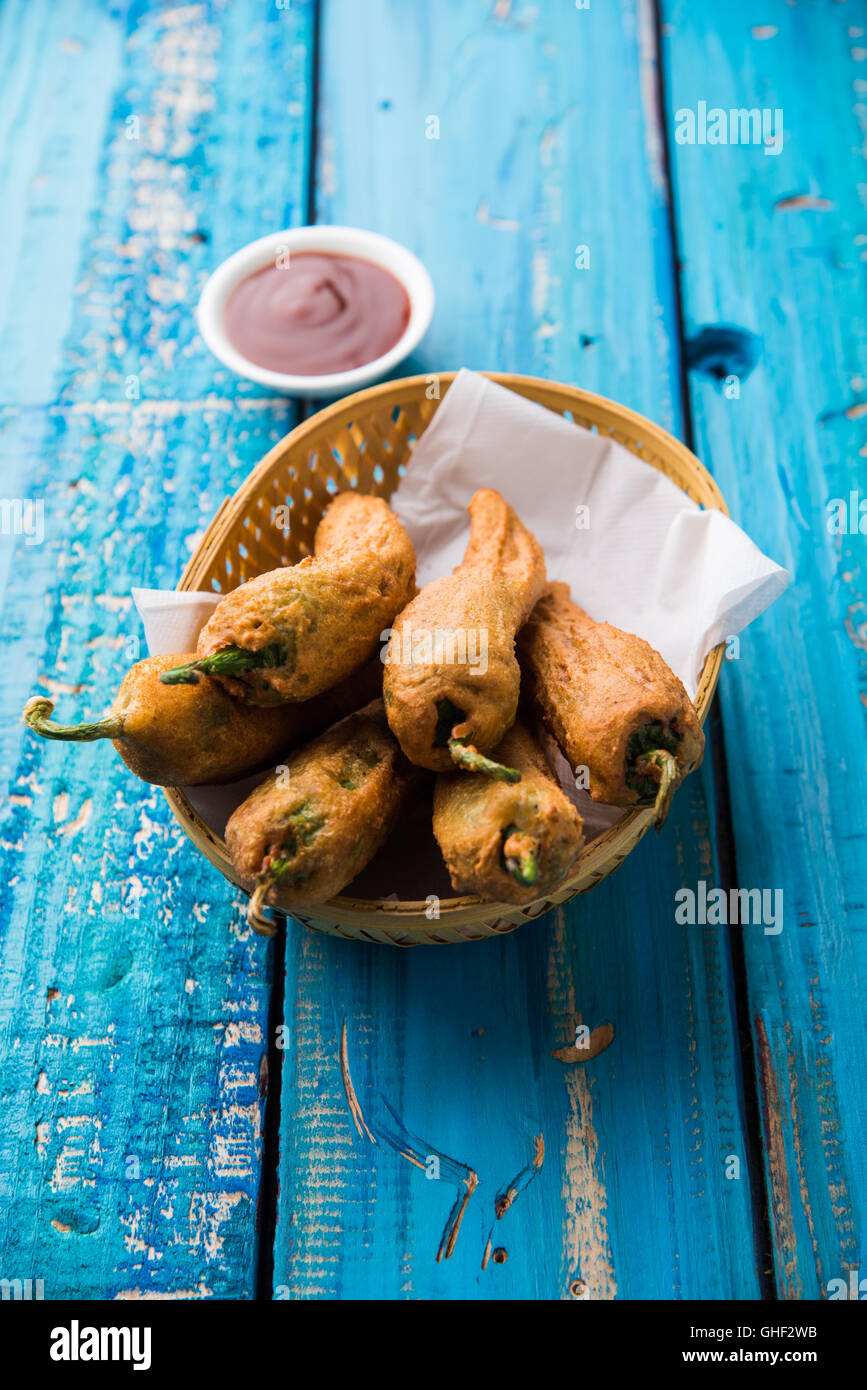 Chilli Pakora or mirch pakoda , An extremely delicious and mouth ...