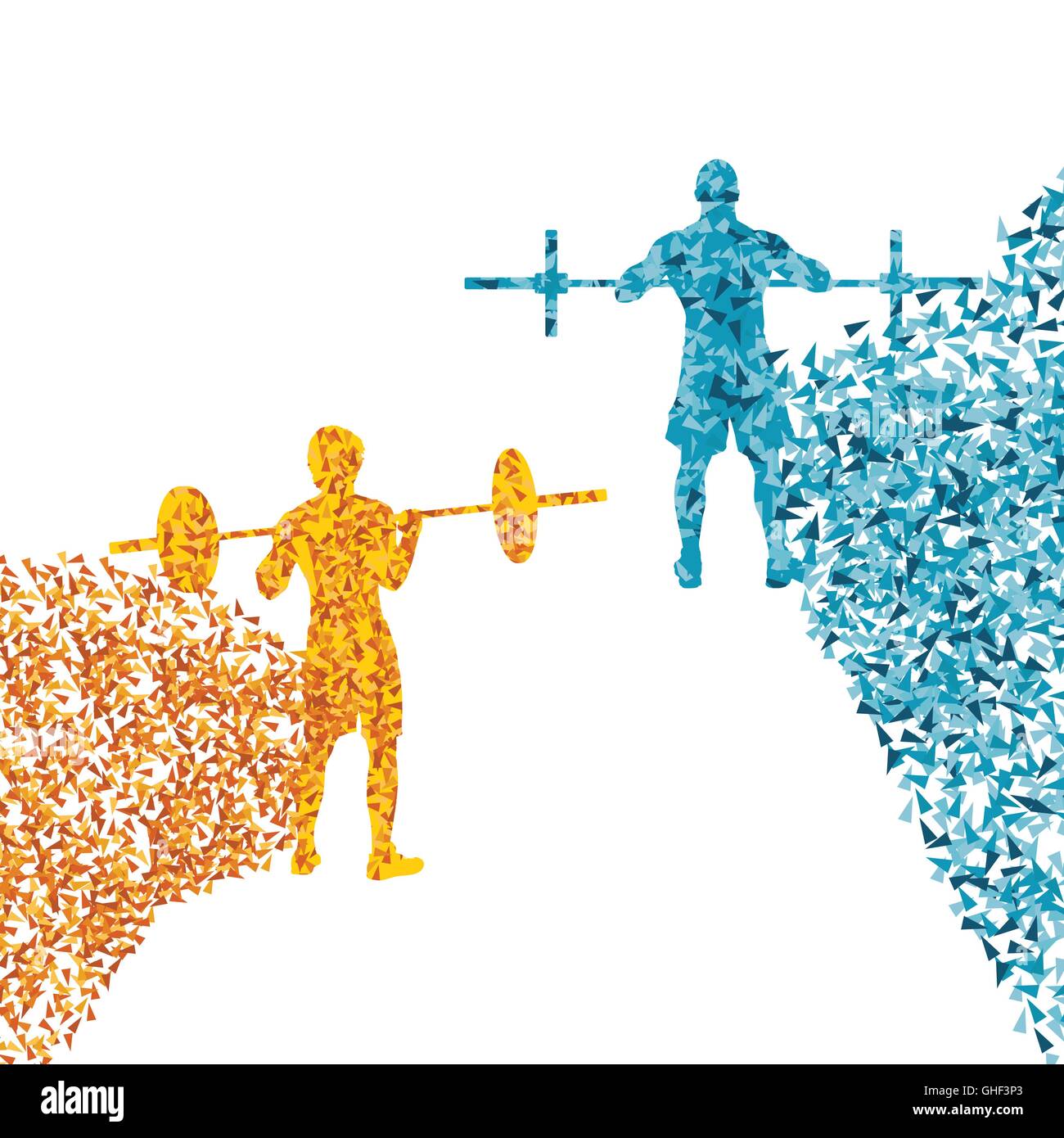 Man powerlifting barbell crossfit gym vector abstract background made ...