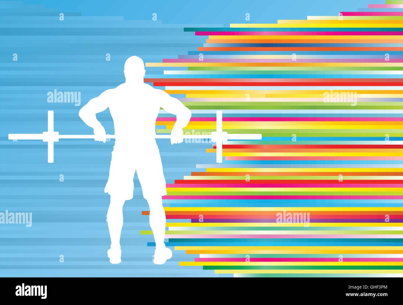Man powerlifting barbell crossfit gym vector abstract background Stock ...