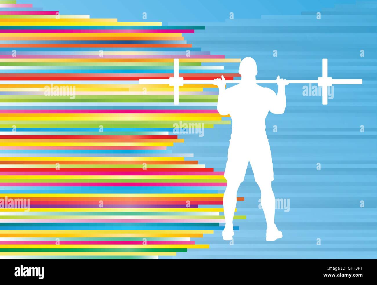 Man powerlifting barbell crossfit gym vector abstract background Stock ...