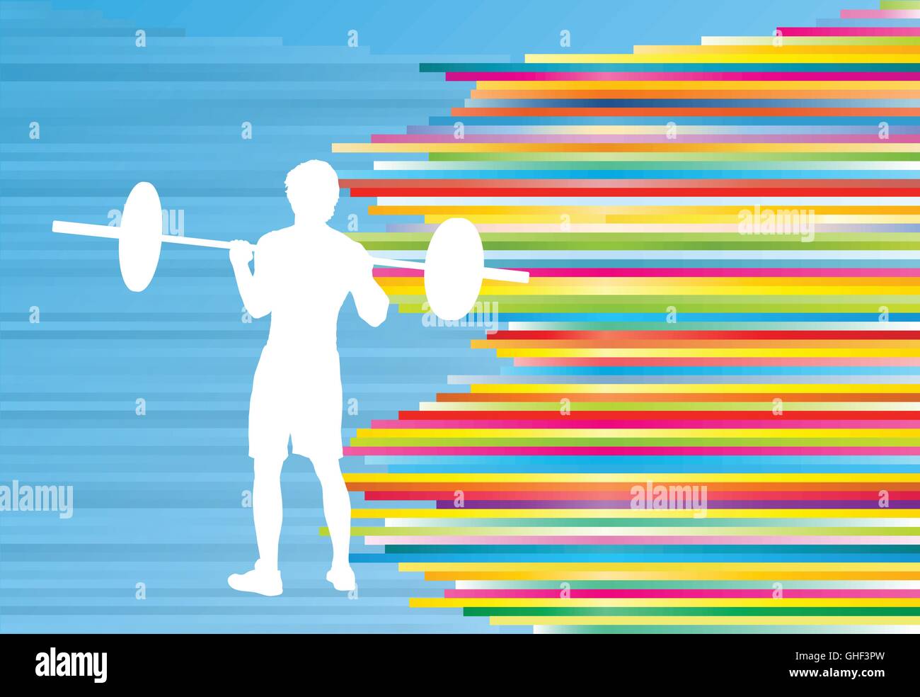 Man powerlifting barbell crossfit gym vector abstract background Stock ...
