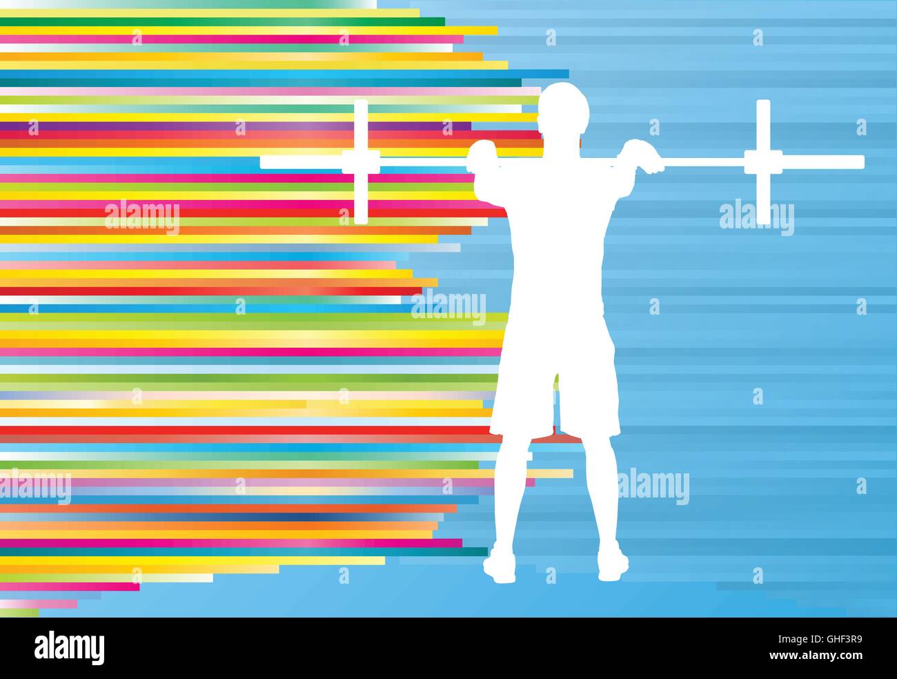 Man powerlifting barbell crossfit gym vector abstract background Stock ...