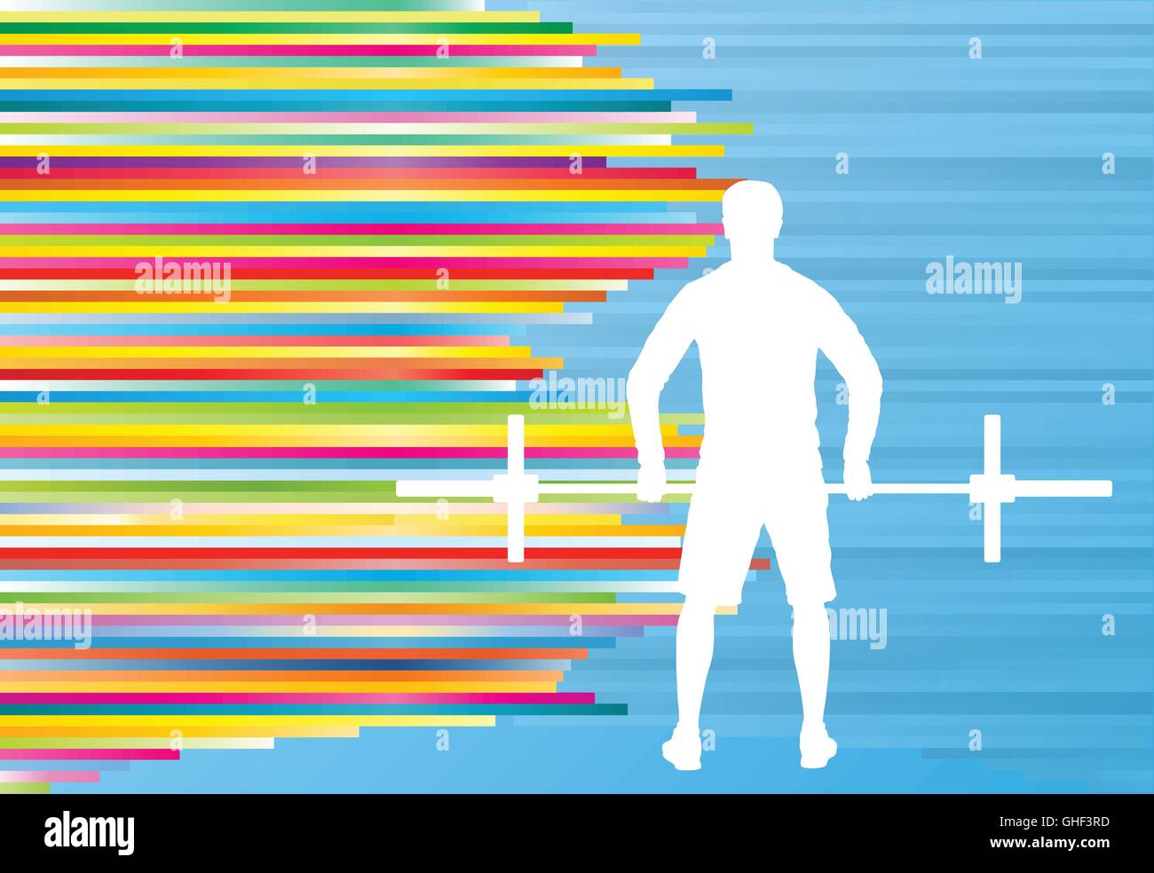 Man powerlifting barbell crossfit gym vector abstract background Stock ...