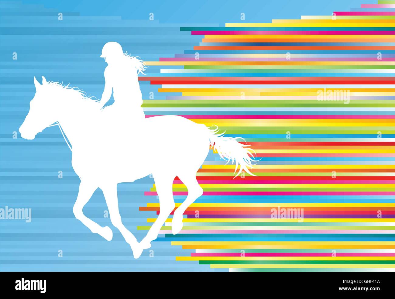 Equestrian sport horse jumping vector abstract illustration background ...