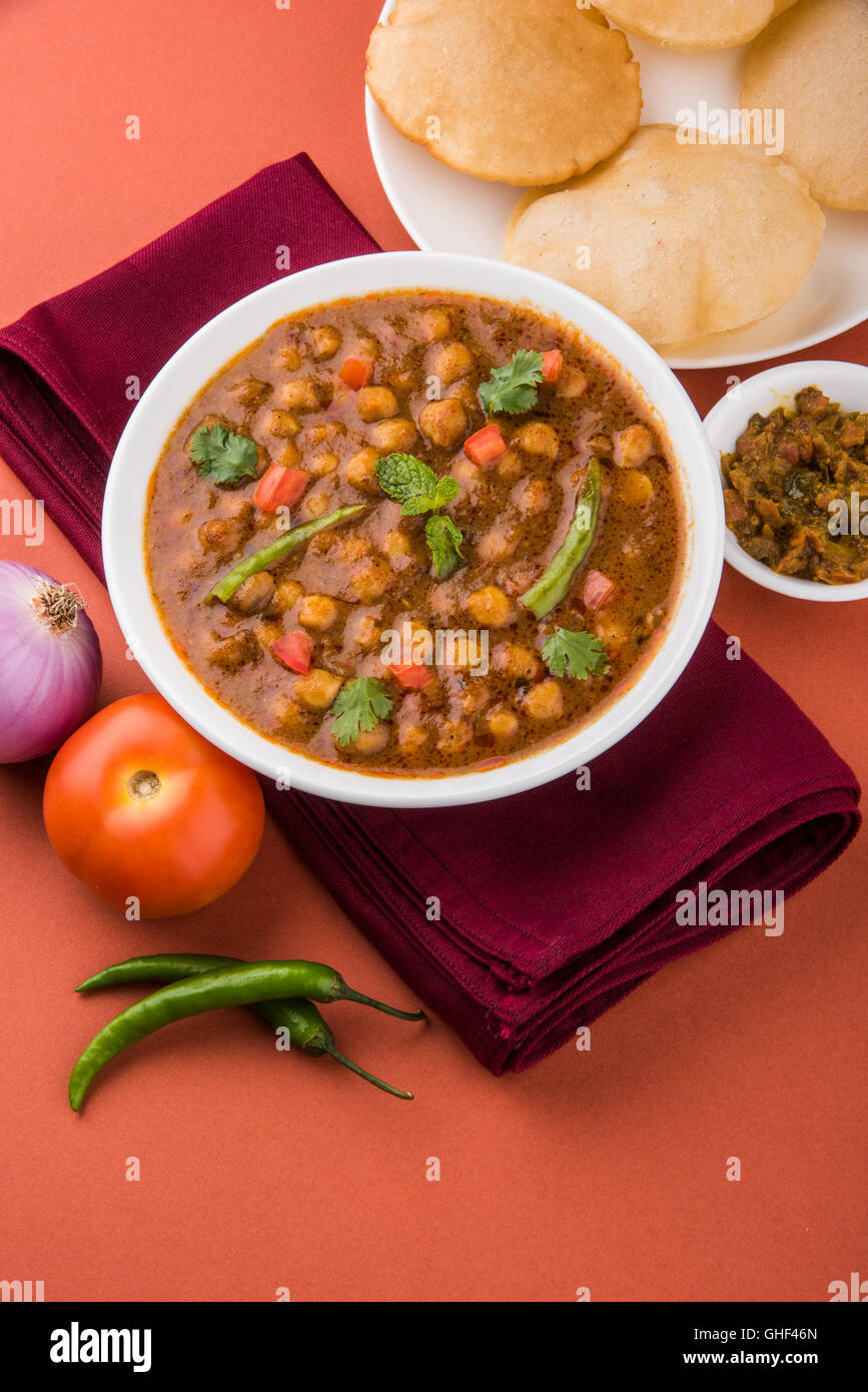 spicy chick peas also known as Chola Masala or Chana Masala or Chole ...