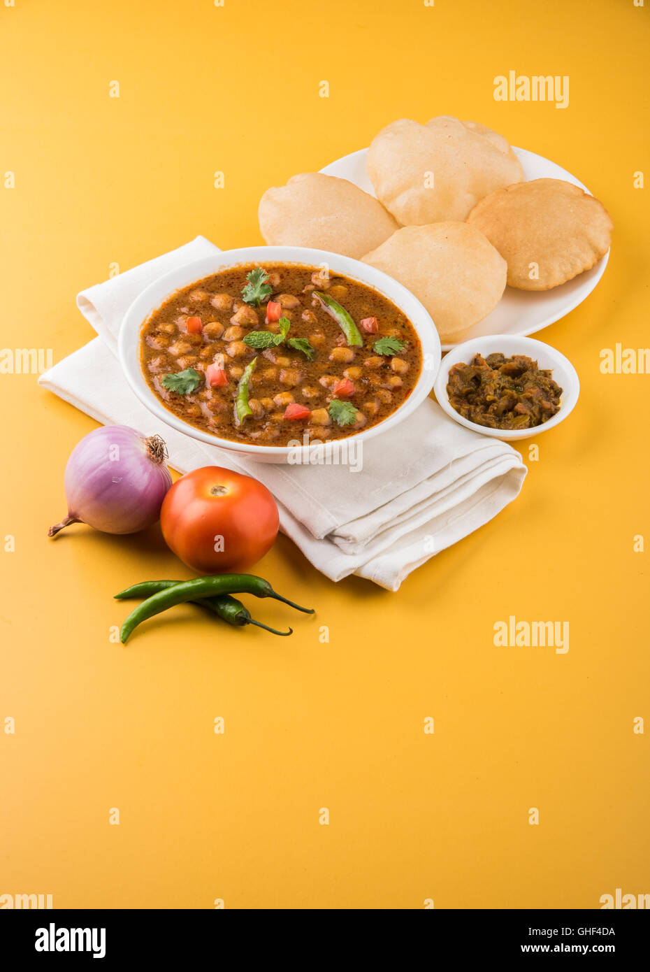 spicy chick peas also known as Chola Masala or Chana Masala or Chole ...