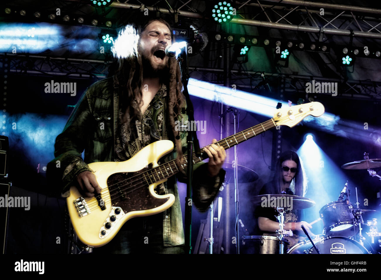 Performers on stage at Rock Music festival Stock Photo - Alamy