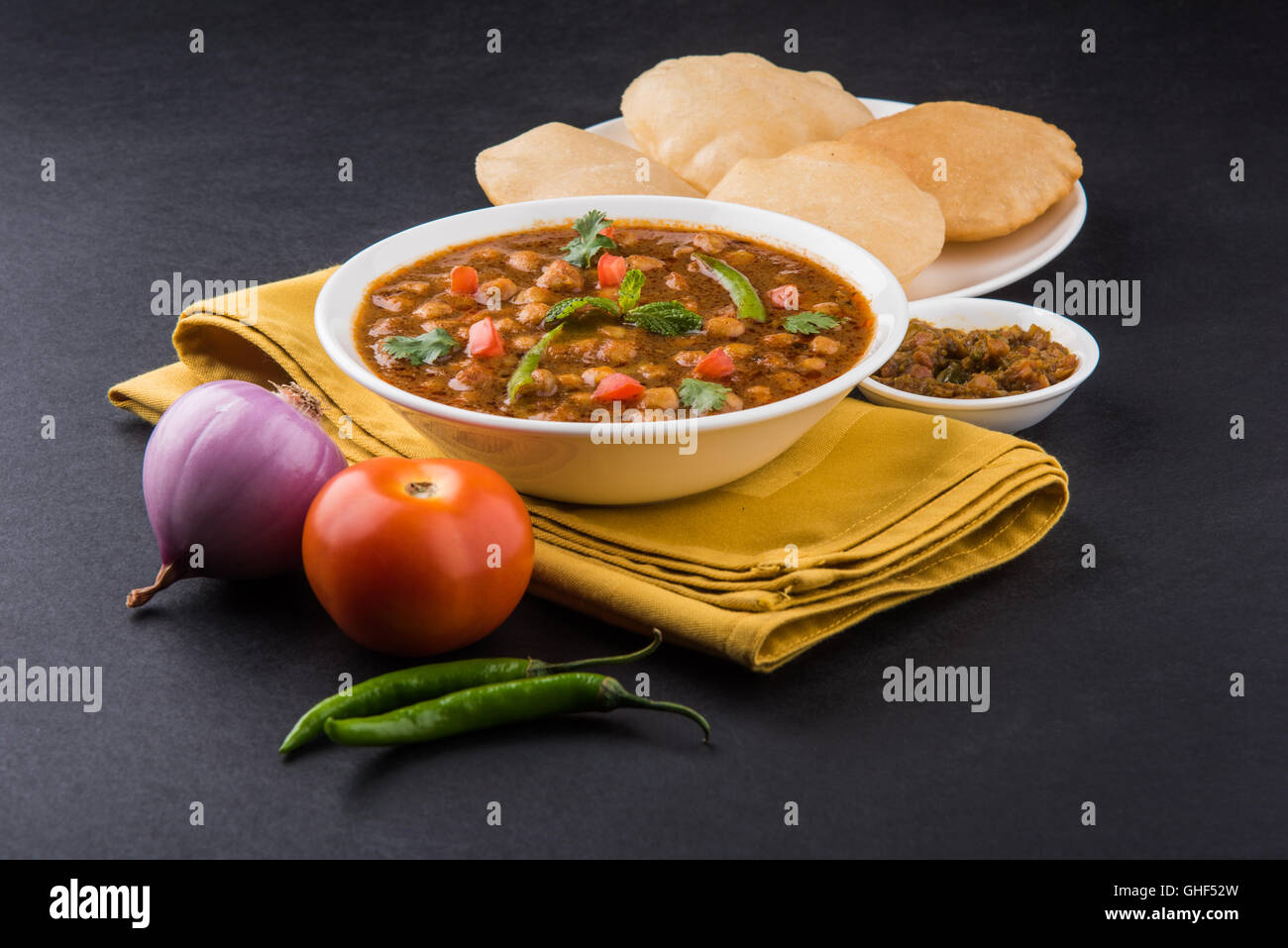 spicy chick peas also known as Chola Masala or Chana Masala or Chole ...