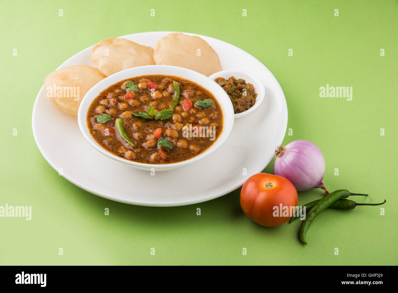 spicy chick peas also known as Chola Masala or Chana Masala or Chole ...