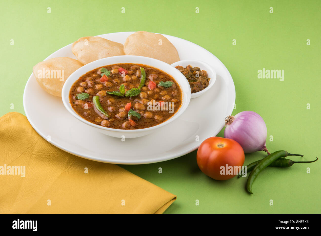 spicy chick peas also known as Chola Masala or Chana Masala or Chole ...