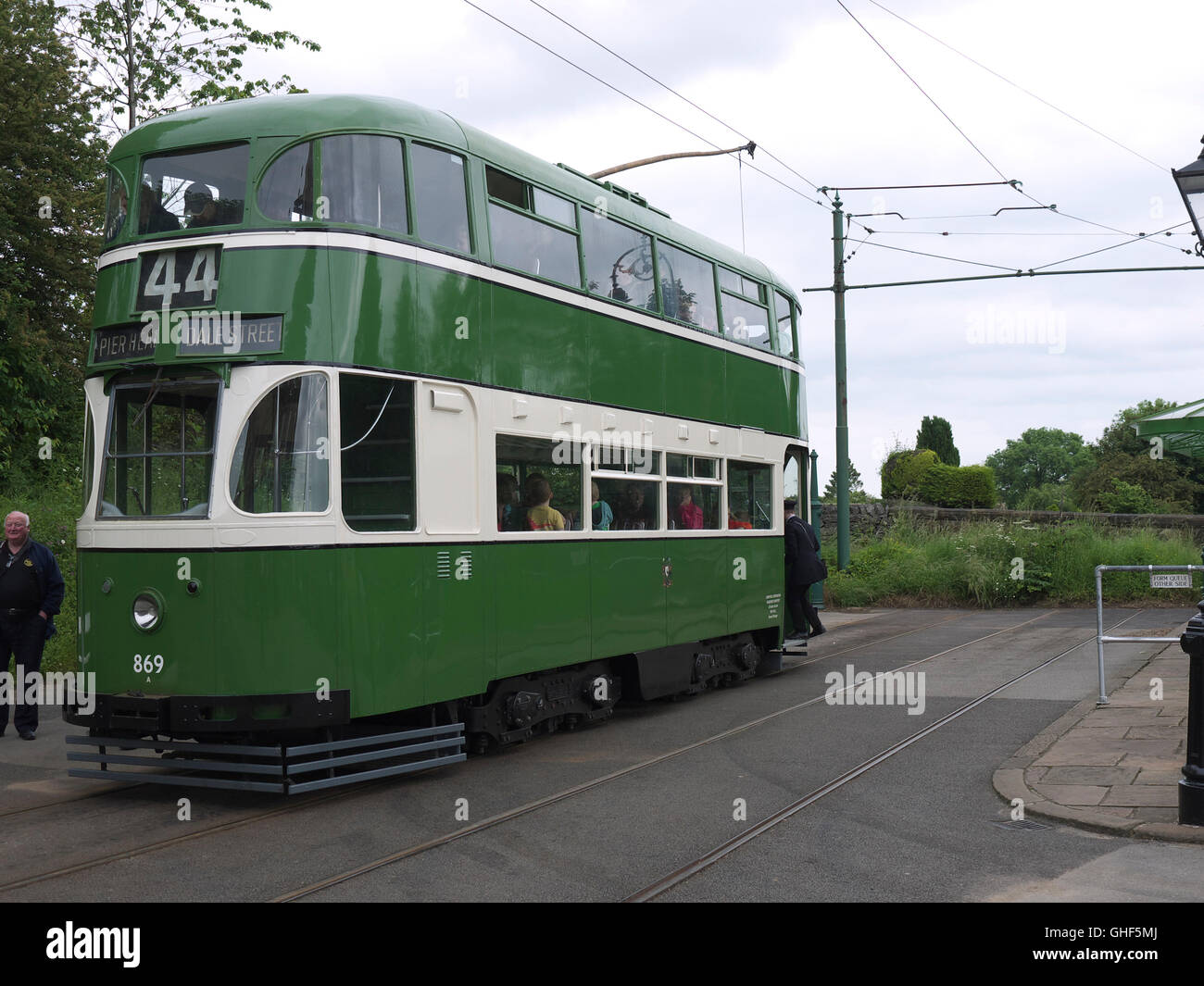 Vintage Liverpool Tram preserved at Crich Tramway Museum near Matlock ...