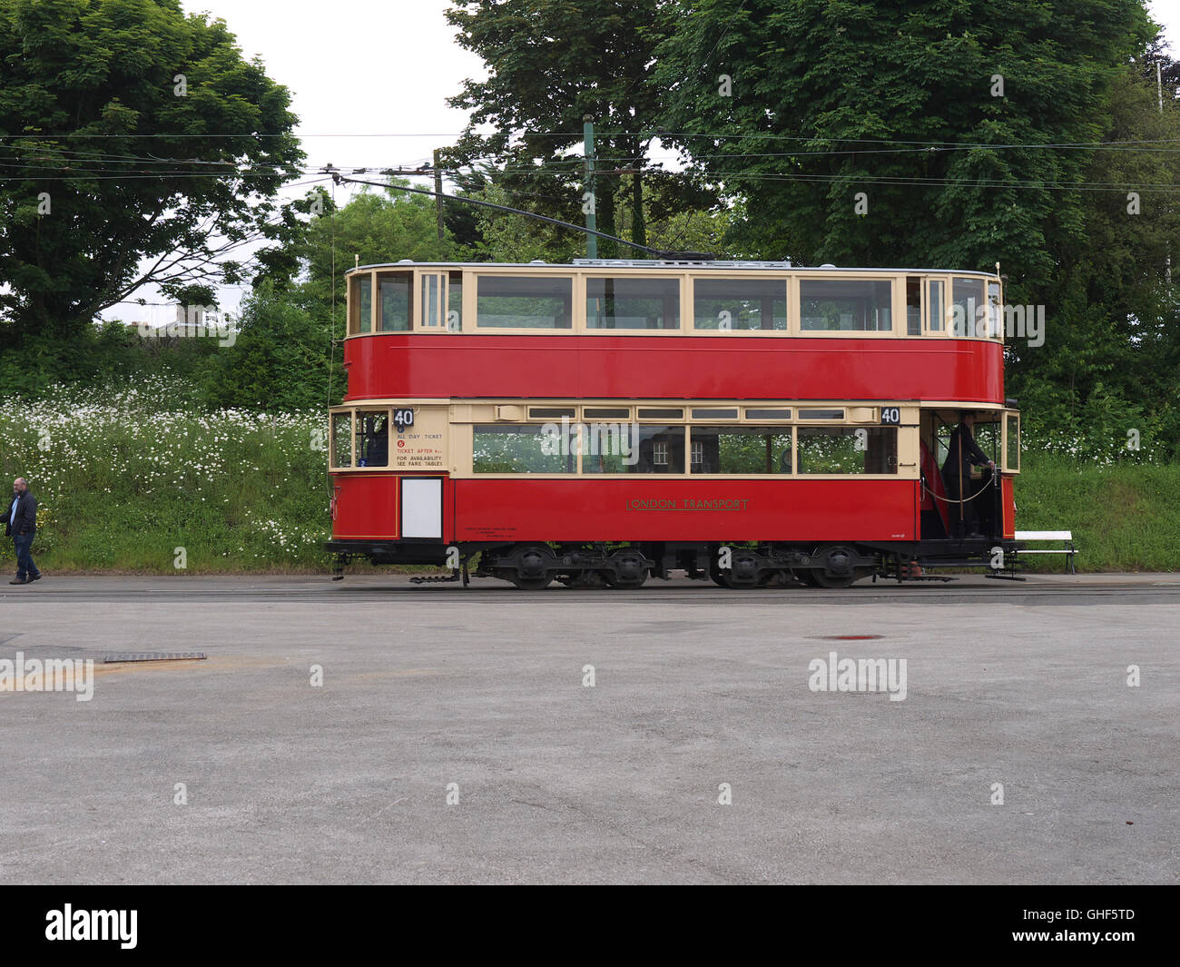 Vintage London tram in preservation at Crich Tramway Museum near ...