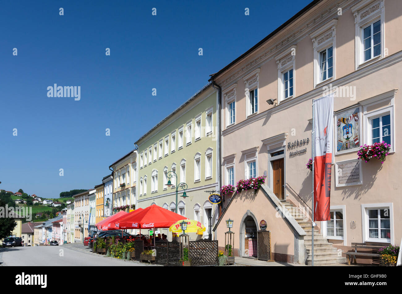 Haslach an der Mühl: market square, town hall, Austria, Oberösterreich ...