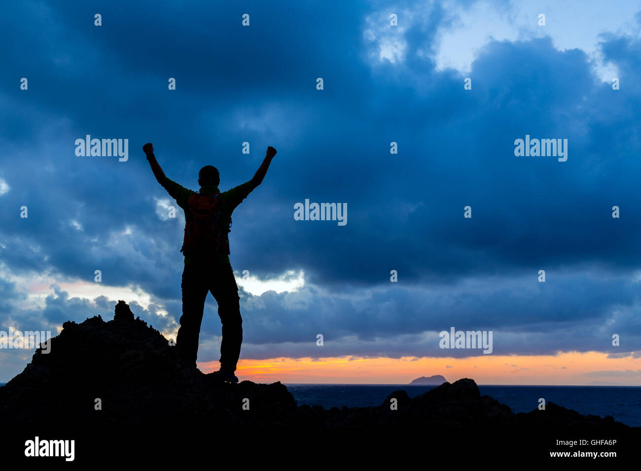 Success achievement running or hiking accomplishment. Business concept ...