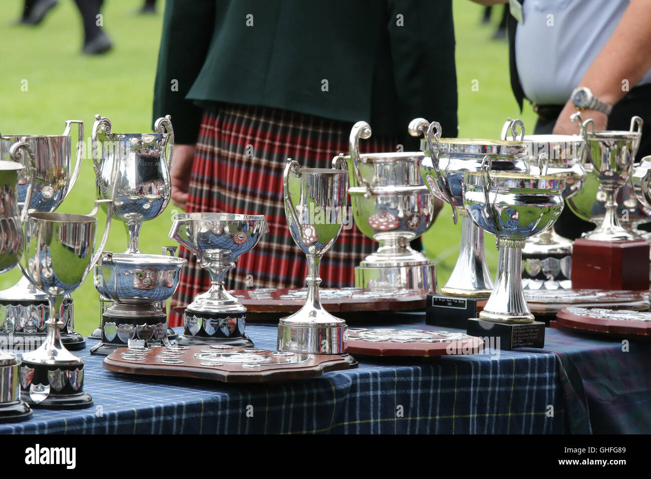 Cups and trophies at the Lisburn & Castlereagh City Council Pipe Band ...