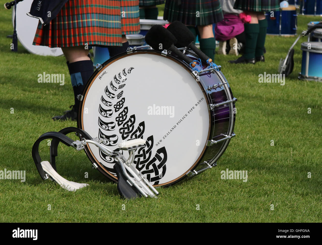 The New Zealand Police Pipe Band in action at the Lisburn & Castlereagh ...