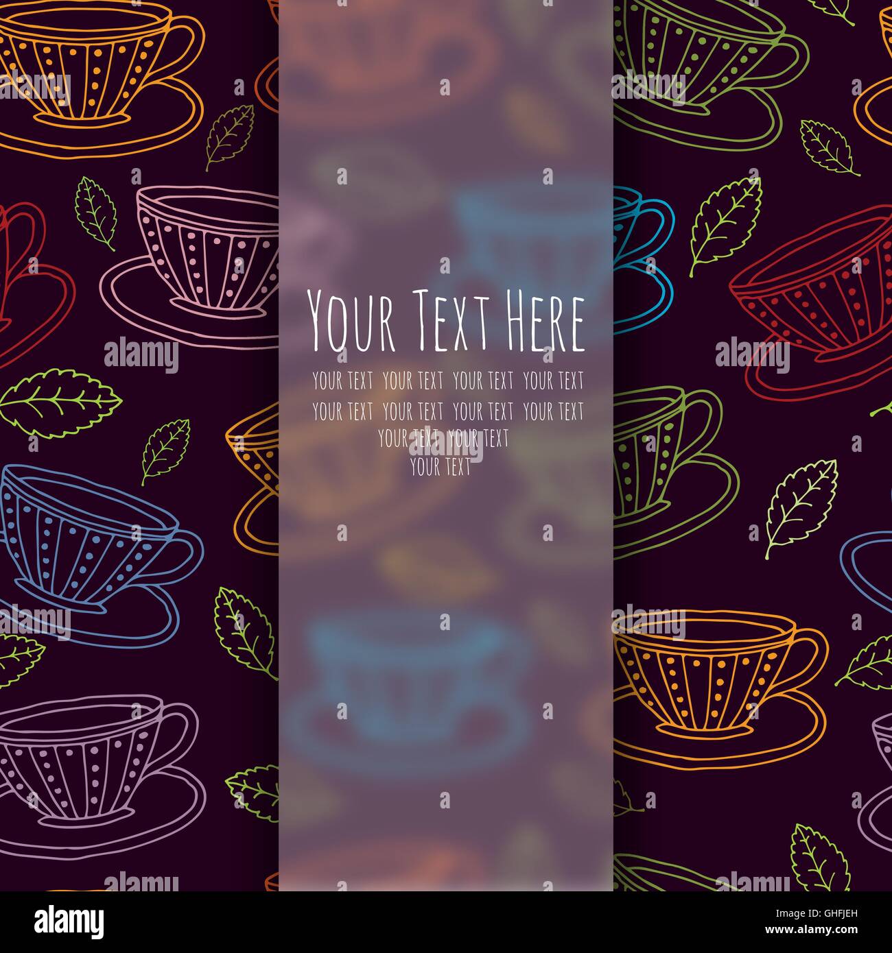 Ceramic cups tea illustration Stock Vector Images - Alamy