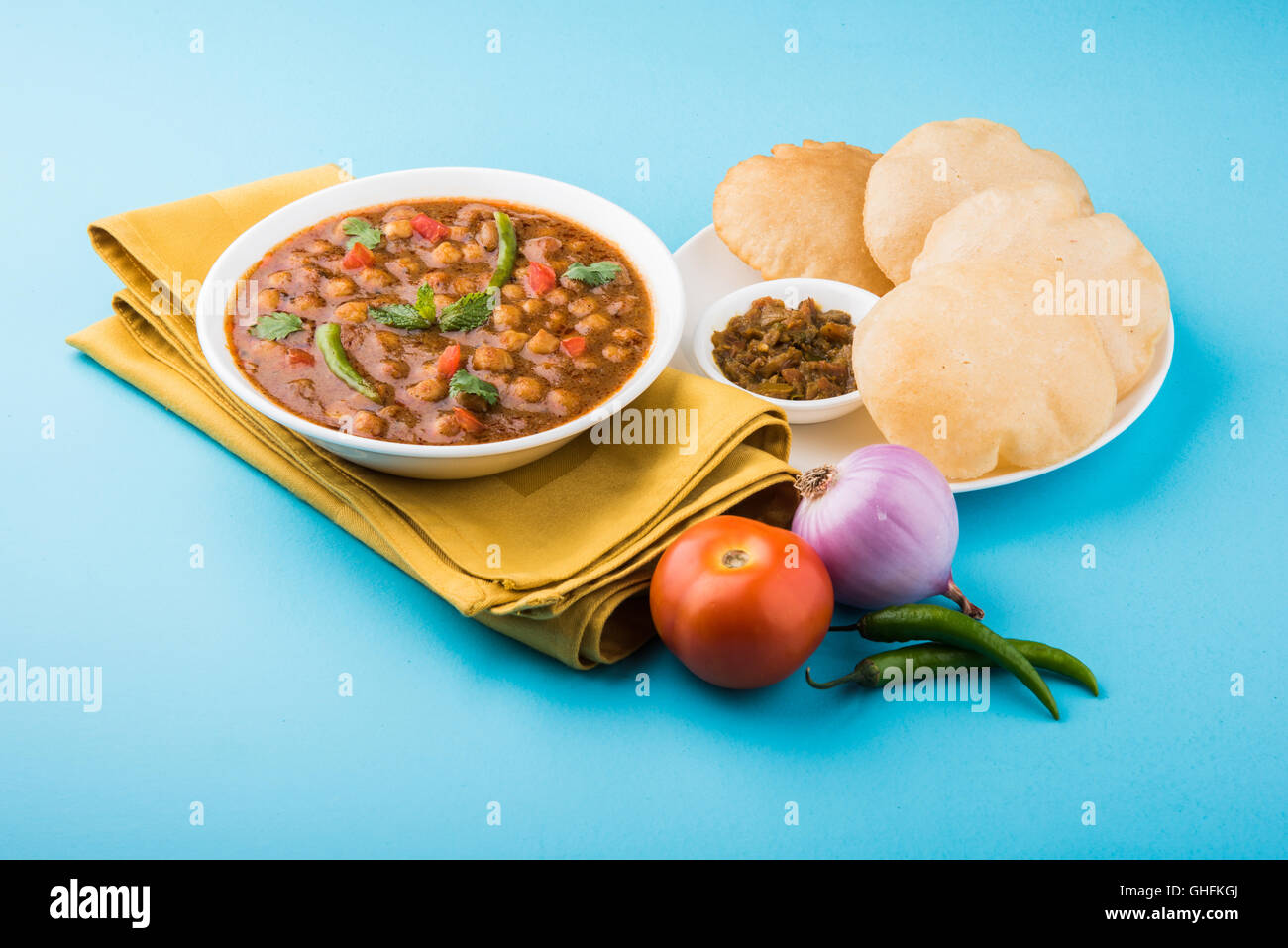 spicy chick peas also known as Chola Masala or Chana Masala or Chole ...