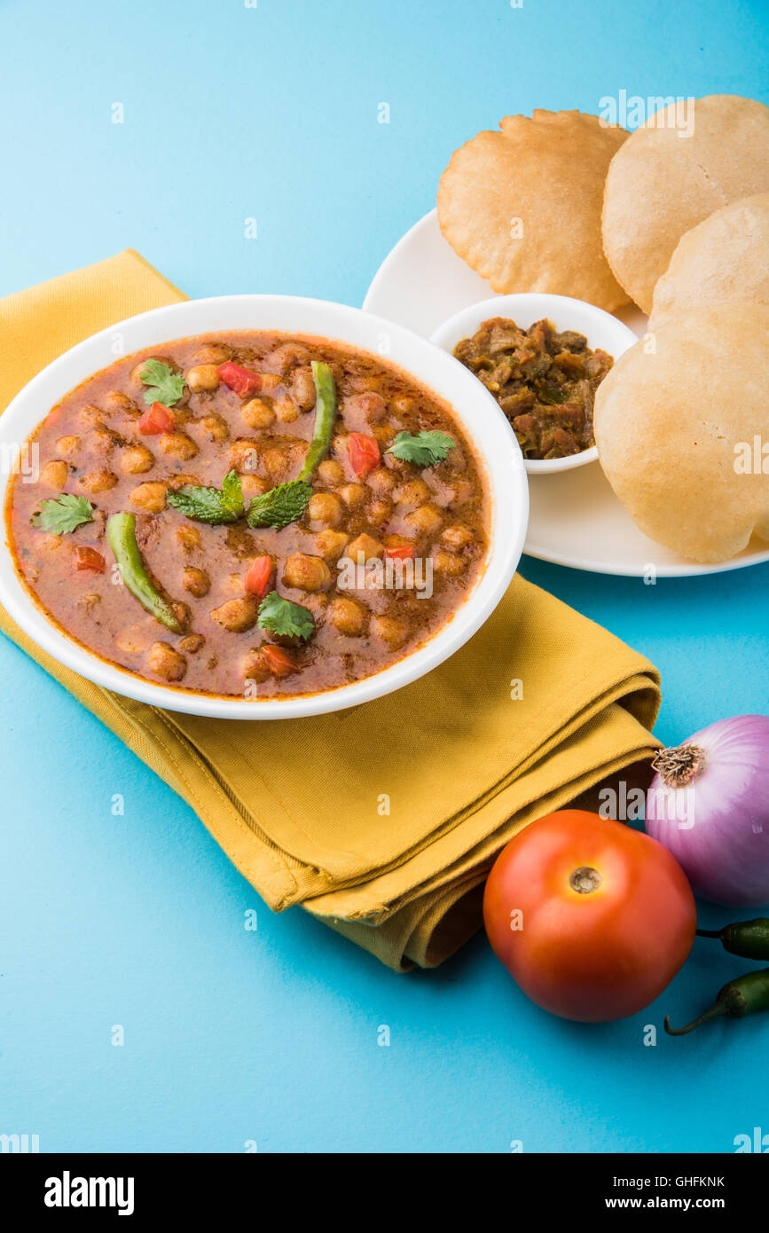 spicy chick peas also known as Chola Masala or Chana Masala or Chole ...