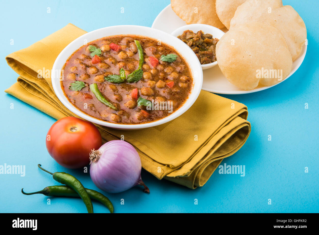 spicy chick peas also known as Chola Masala or Chana Masala or Chole ...