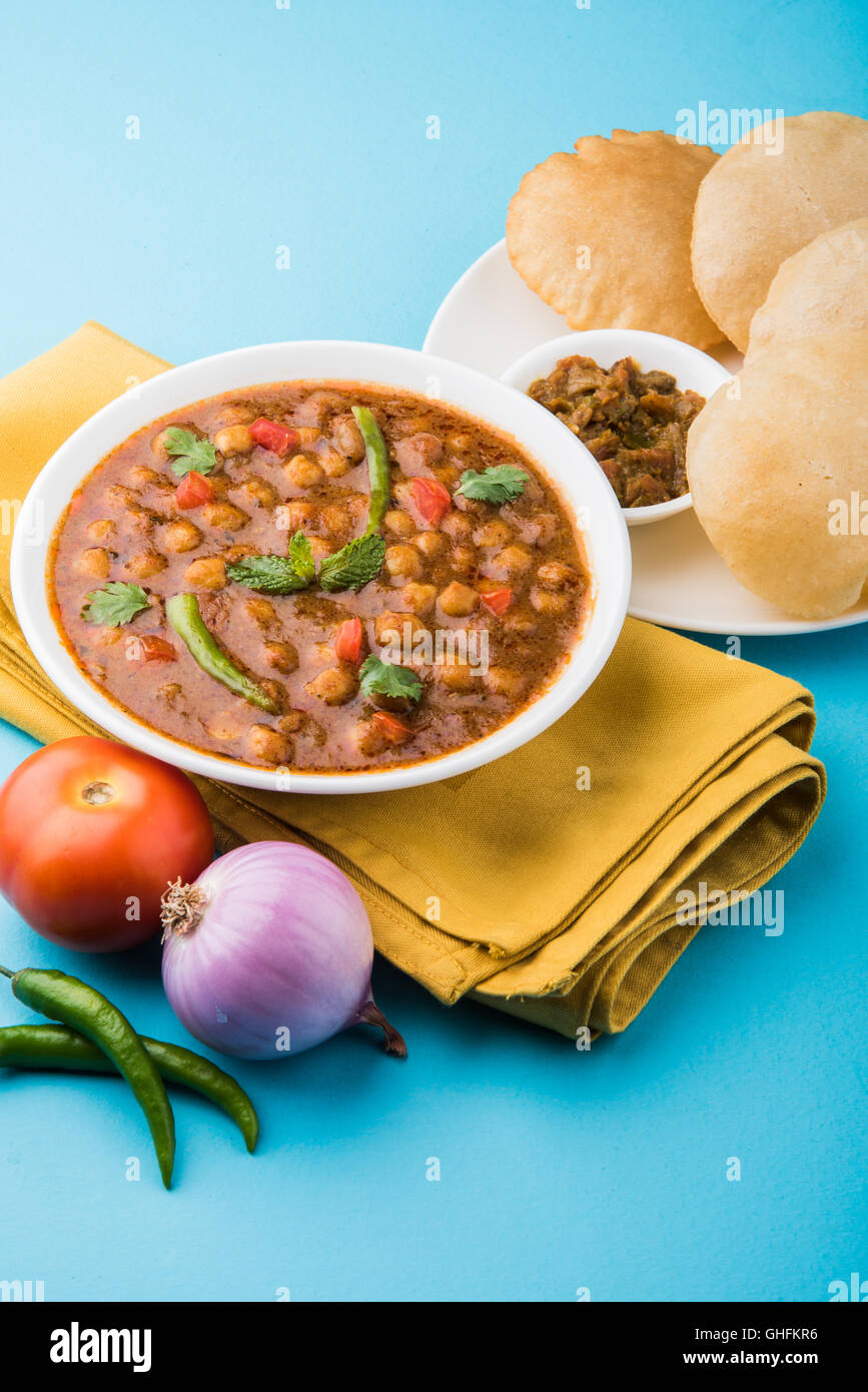spicy chick peas also known as Chola Masala or Chana Masala or Chole ...