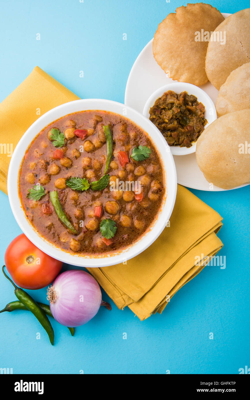 spicy chick peas also known as Chola Masala or Chana Masala or Chole ...
