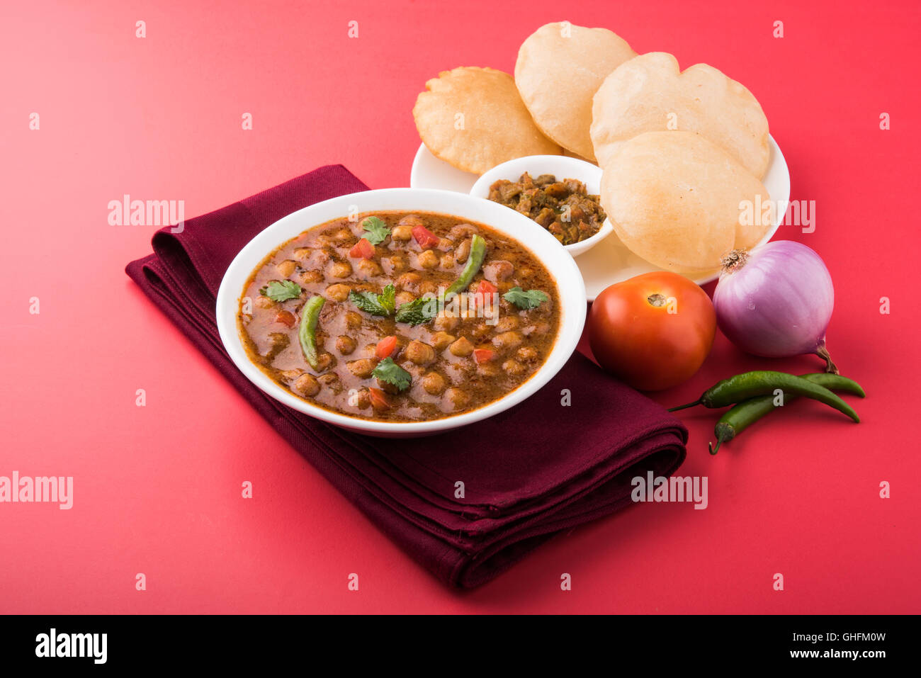 spicy chick peas also known as Chola Masala or Chana Masala or Chole ...