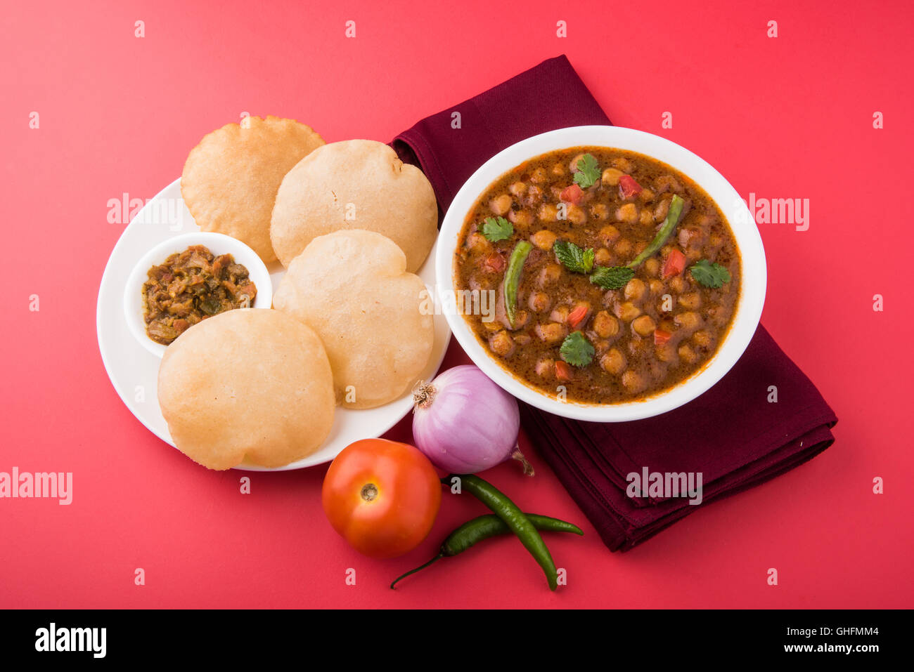 spicy chick peas also known as Chola Masala or Chana Masala or Chole ...