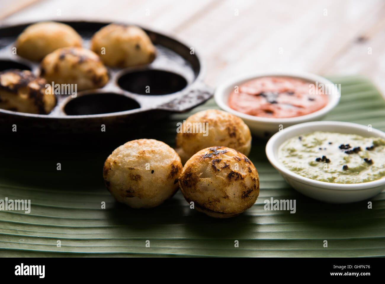 south indian popular food Appe or Appam or Rava Appe Stock Photo - Alamy