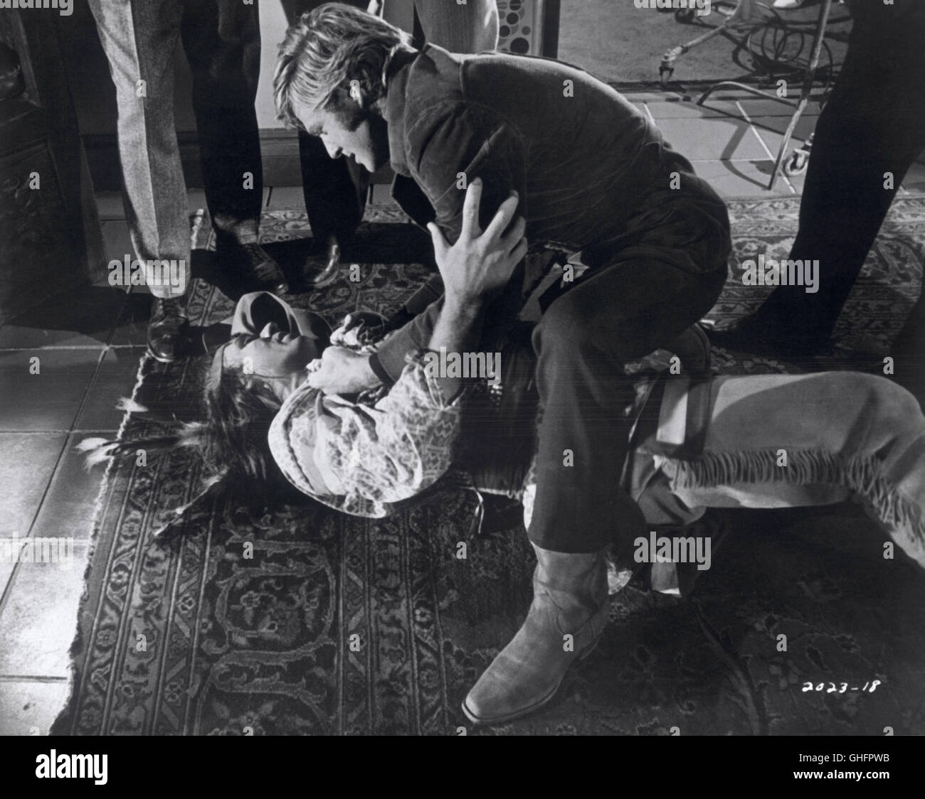 Deputy Sheriff Cooper (ROBERT REDFORD) subdues a spurious indian who ...