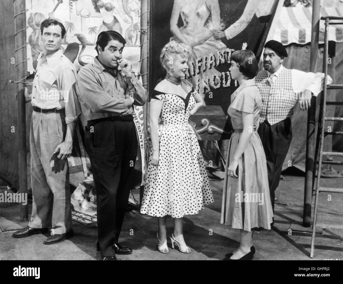 MEL FERRER (Paul Barthalet), KURT KASZNAR (Jacquot), ZSA ZSA GABOR ...