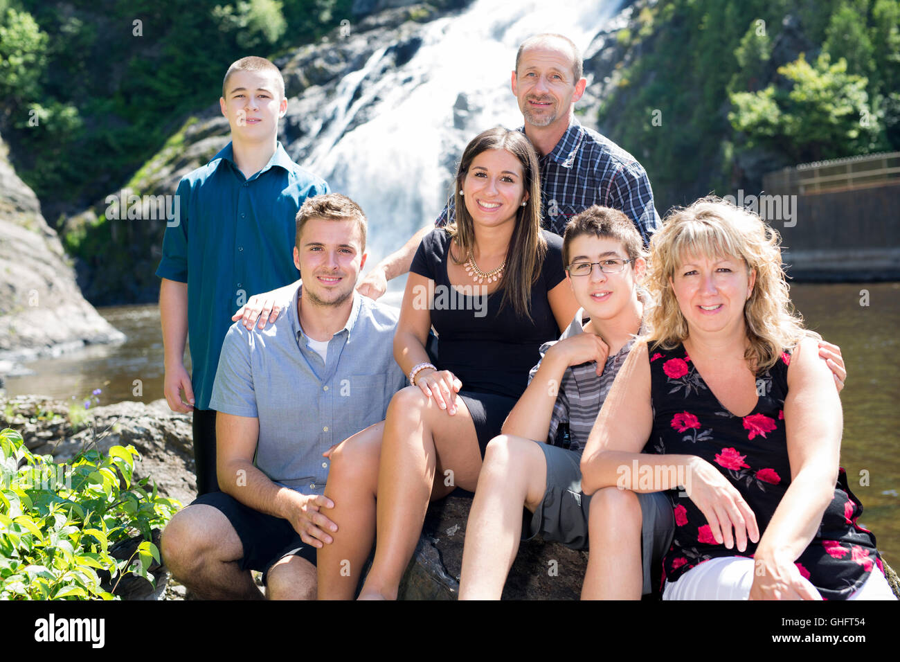 Father son waterfall hi-res stock photography and images - Alamy