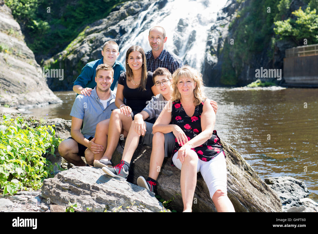 Mom and son waterfall hi-res stock photography and images - Alamy