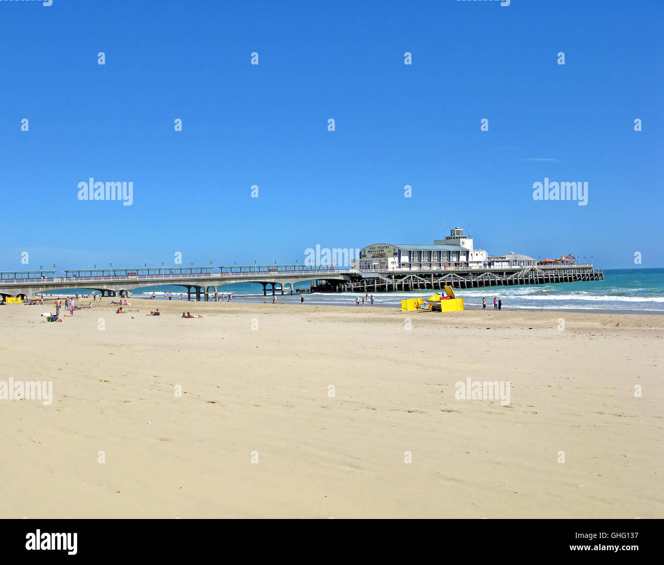 A view of a beach, sea in a pier Stock Photo - Alamy