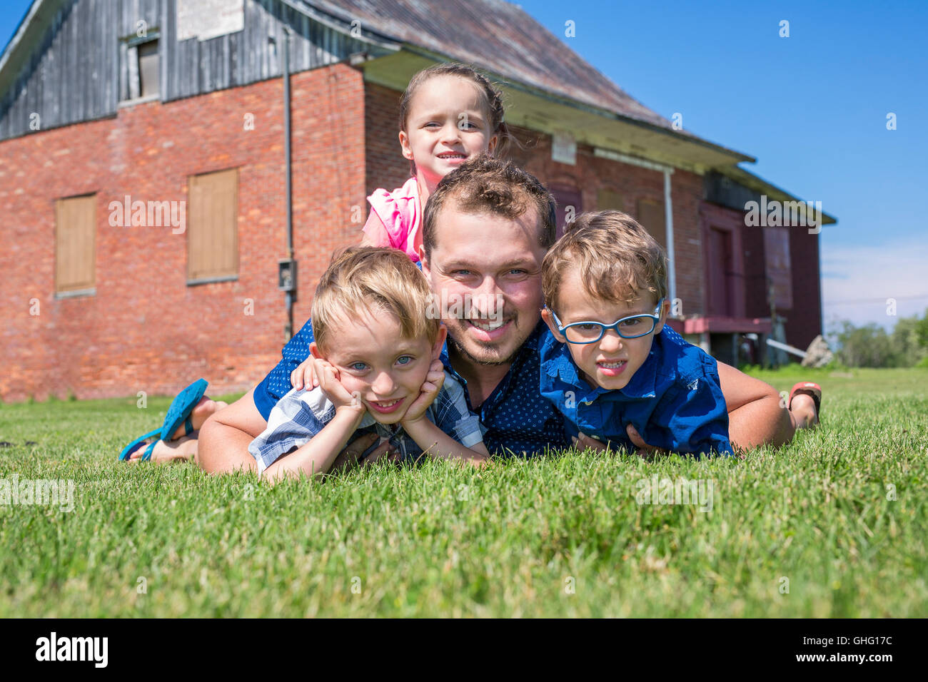 Happy family having weekend in summer Stock Photo - Alamy