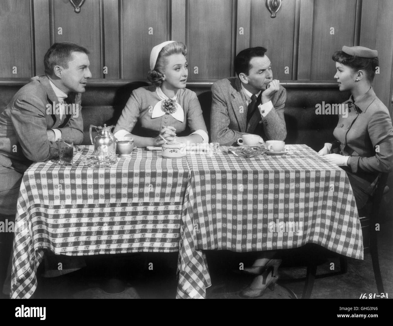 DAVID WAYNE (Joe McCall), CELESTE HOLM (Sylvia Crewes), FRANK SINATRA ...