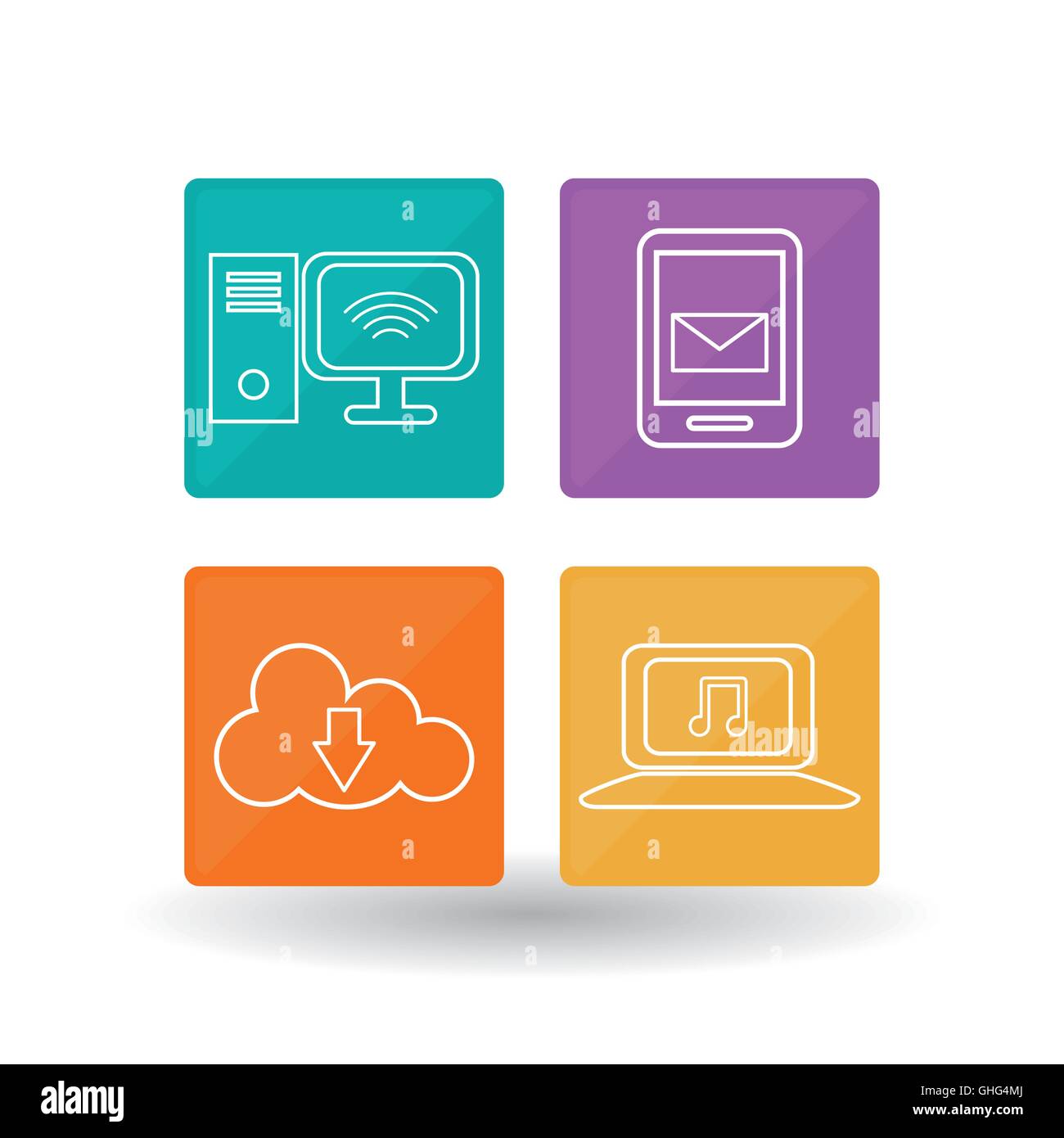 technology icon set design, vector illustration Stock Vector Image ...