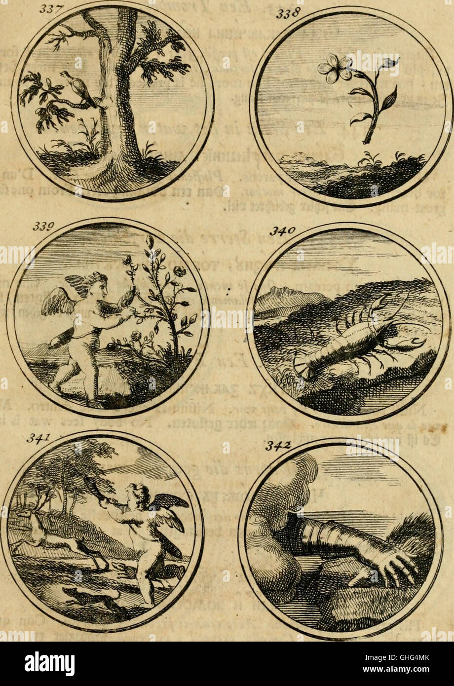 A 1705 publication of emblems and symbols, using visual representation ...