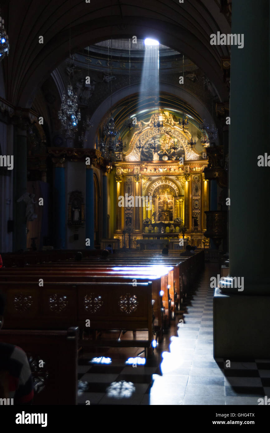 Lima - May 10 : Beautiful interior of a Catholic church in Lima. May 10 ...