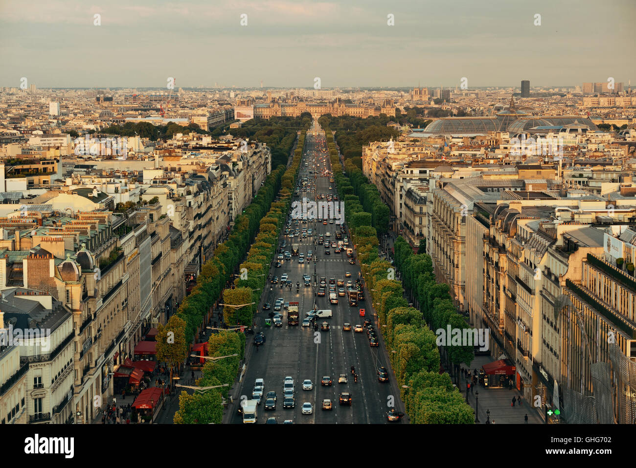 PARIS, FRANCE - MAY 13: Champs-Elysees street view on May 13, 2015 in ...